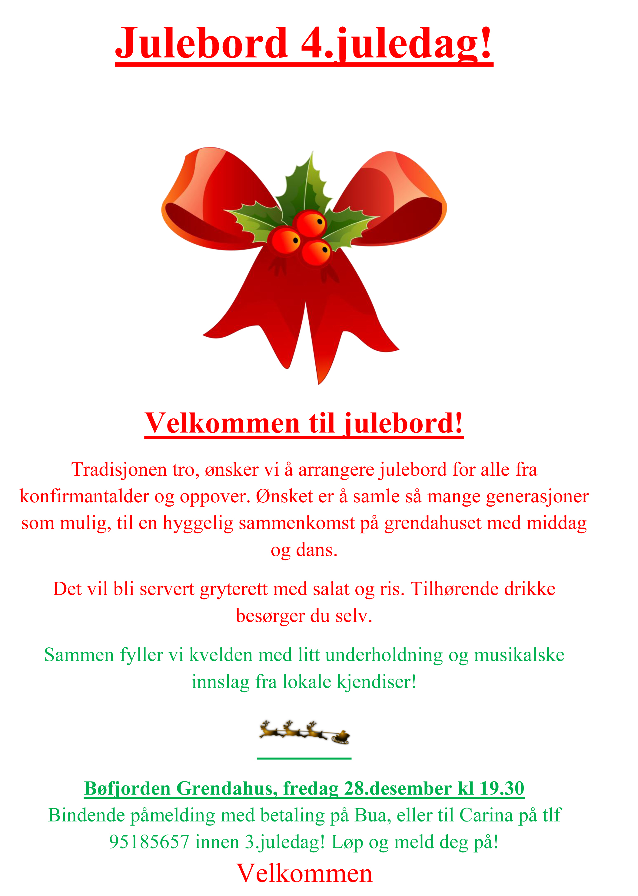 Invitasjon Til Julebord